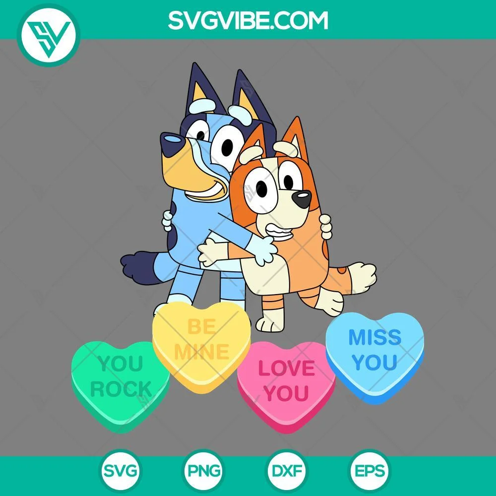 Bluey and Bingo SVG Image, Bluey Valentine SVG Images, Bluey ...