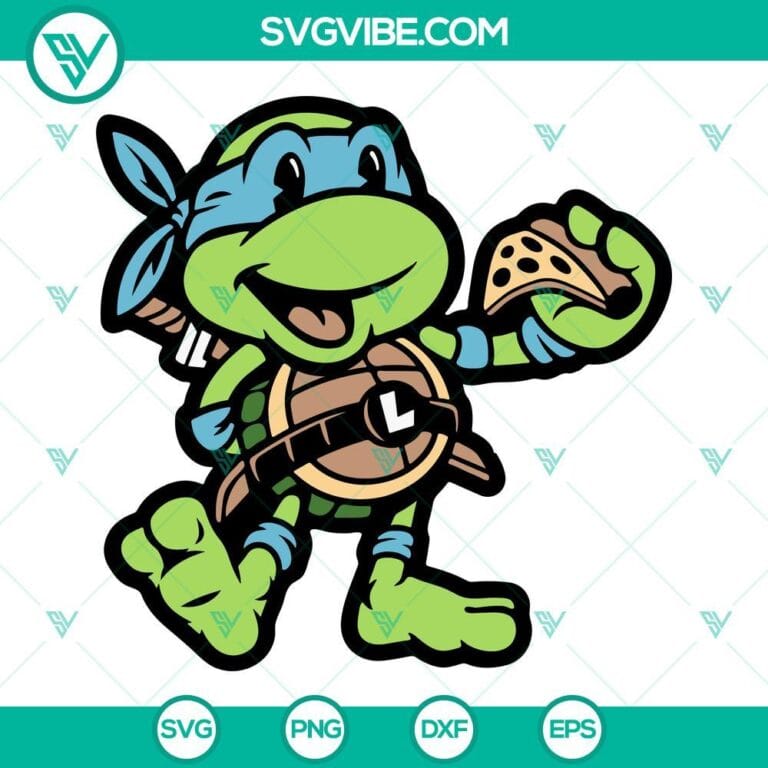 Leo Ninja Turtle Pizza SVG Files, TMNT Leonardo SVG Images PNG DXF EPS ...