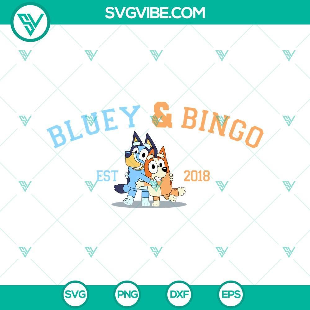 Bluey & Bingo SVG, Bluey Heeler 2018, Bingo Heeler, Bluey Bingo